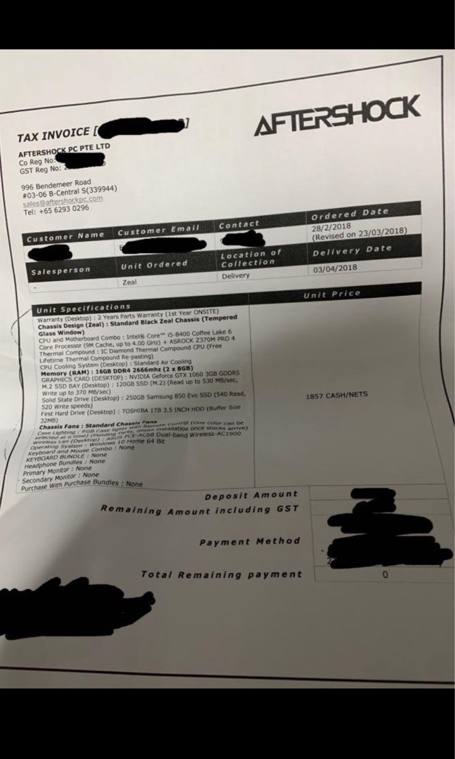 Aftershock Desktop Customised, Computers & Tech, Desktops on Carousell