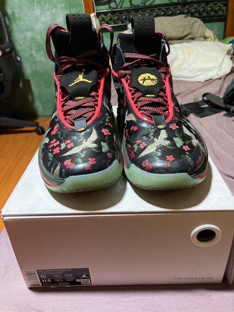 Air Jordan 36 Rui Hachimura PE- Black Samurai/Sakura, Men's Fashion ...