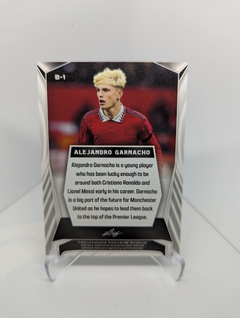 Alejandro Garnacho 2023 Leaf Soccer Exclusive Manchester United ...