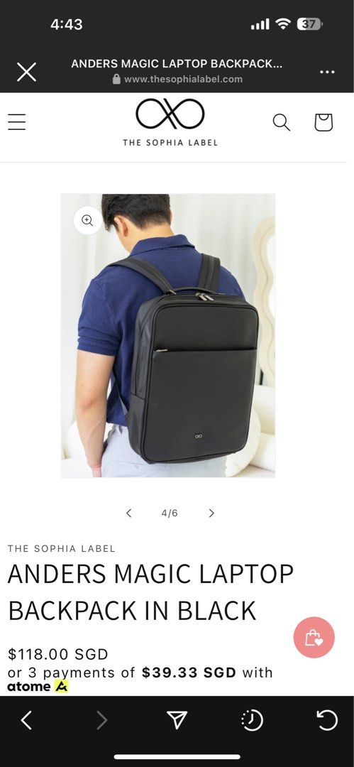 ANDERS MAGIC LAPTOP BACKPACK IN BLACK, Men's Fashion, Bags, Backpacks on Carousell