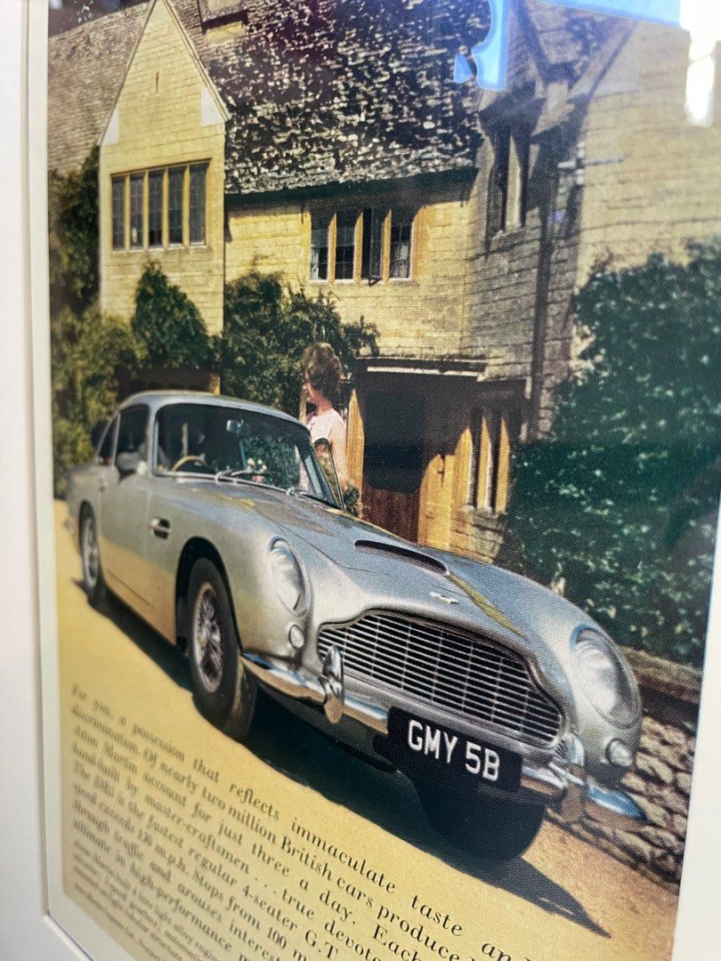 Aston Martin DB5 original vintage ad / poster with frame, Furniture ...