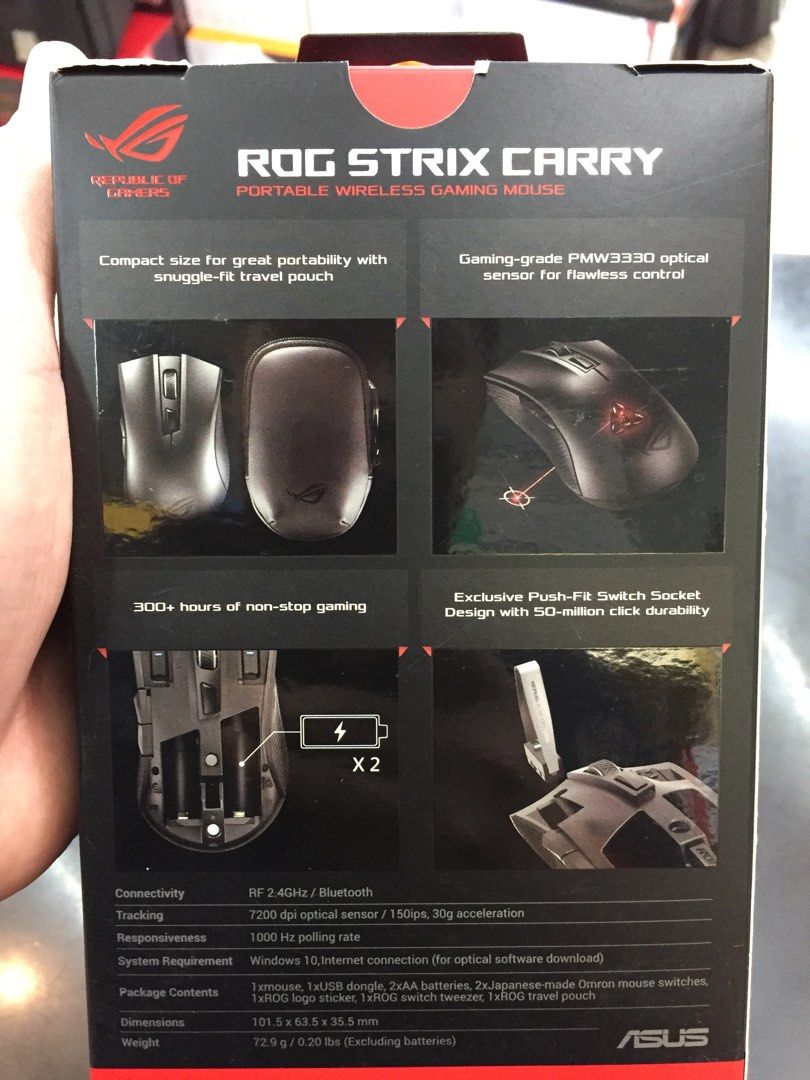 Asus ROG Strix Carry Bluetooth Gaming Mouse-2.4Ghz, Computers & Tech ...