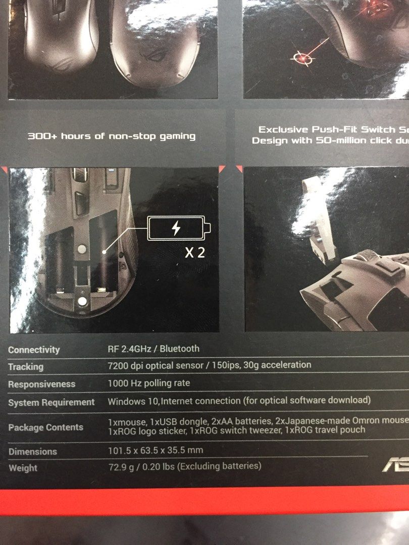 Asus ROG Strix Carry Bluetooth Gaming Mouse-2.4Ghz, Computers & Tech ...