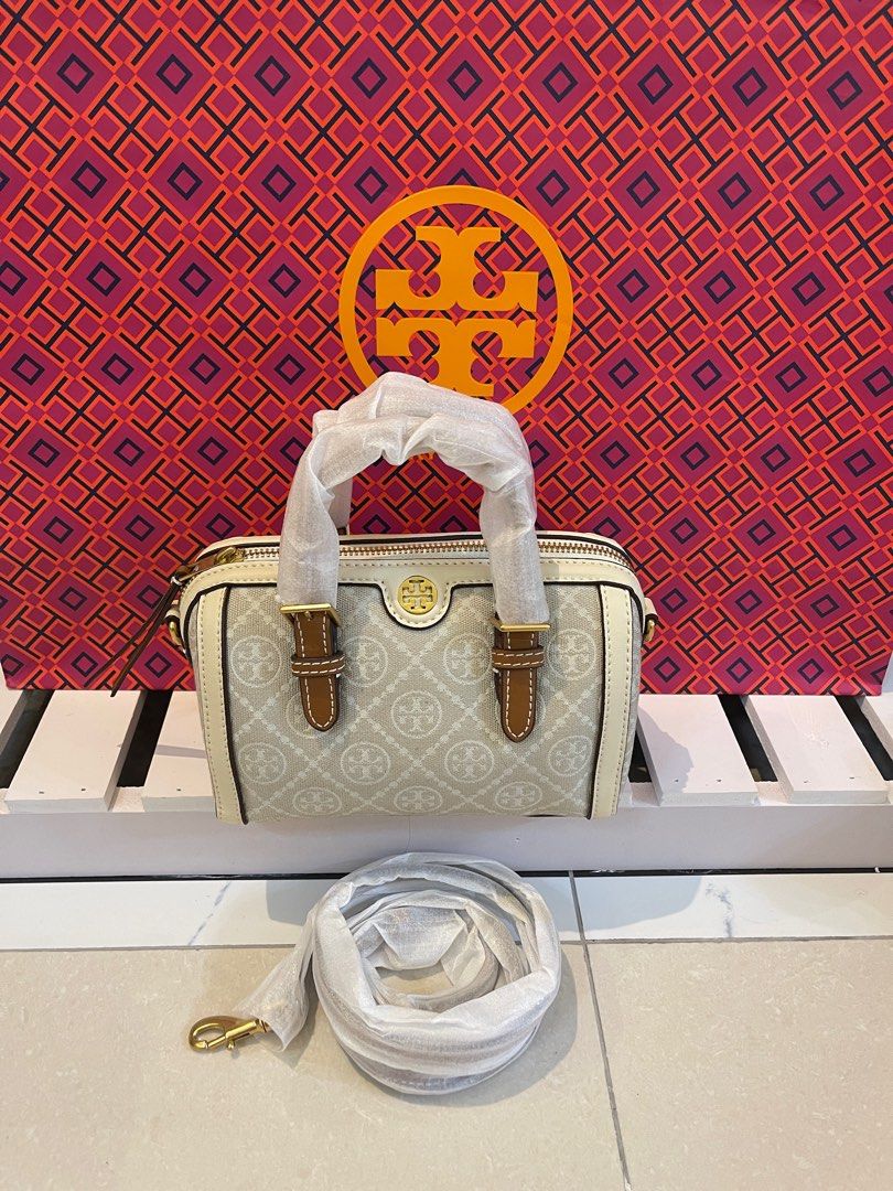 Authentic Tory Burch T monogram barrel bag handbag logo, Women's Fashion, Bags & Wallets, Cross ...
