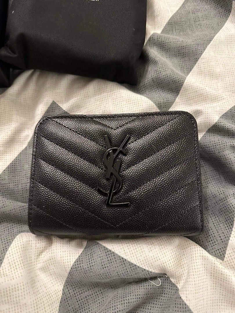 Authentic YSL Zip Around Compact Wallet on Carousell