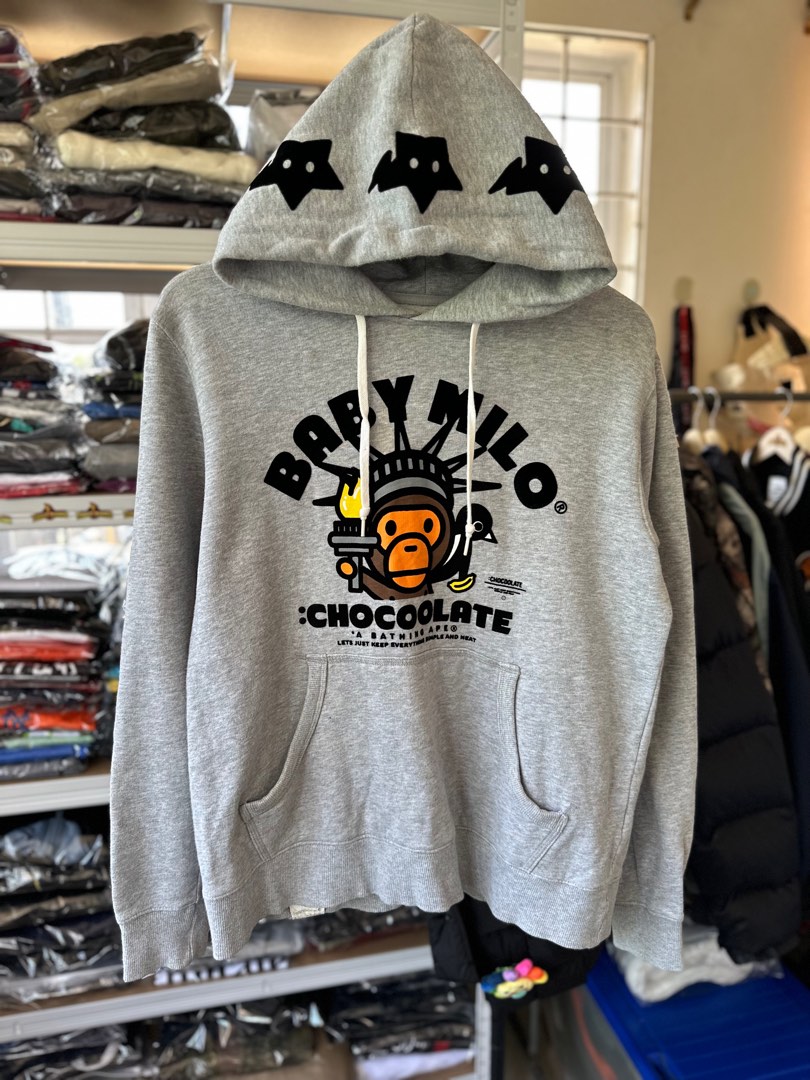 Baby Milo bathing ape x chocolate hoodie, Men's Fashion, Activewear on ...