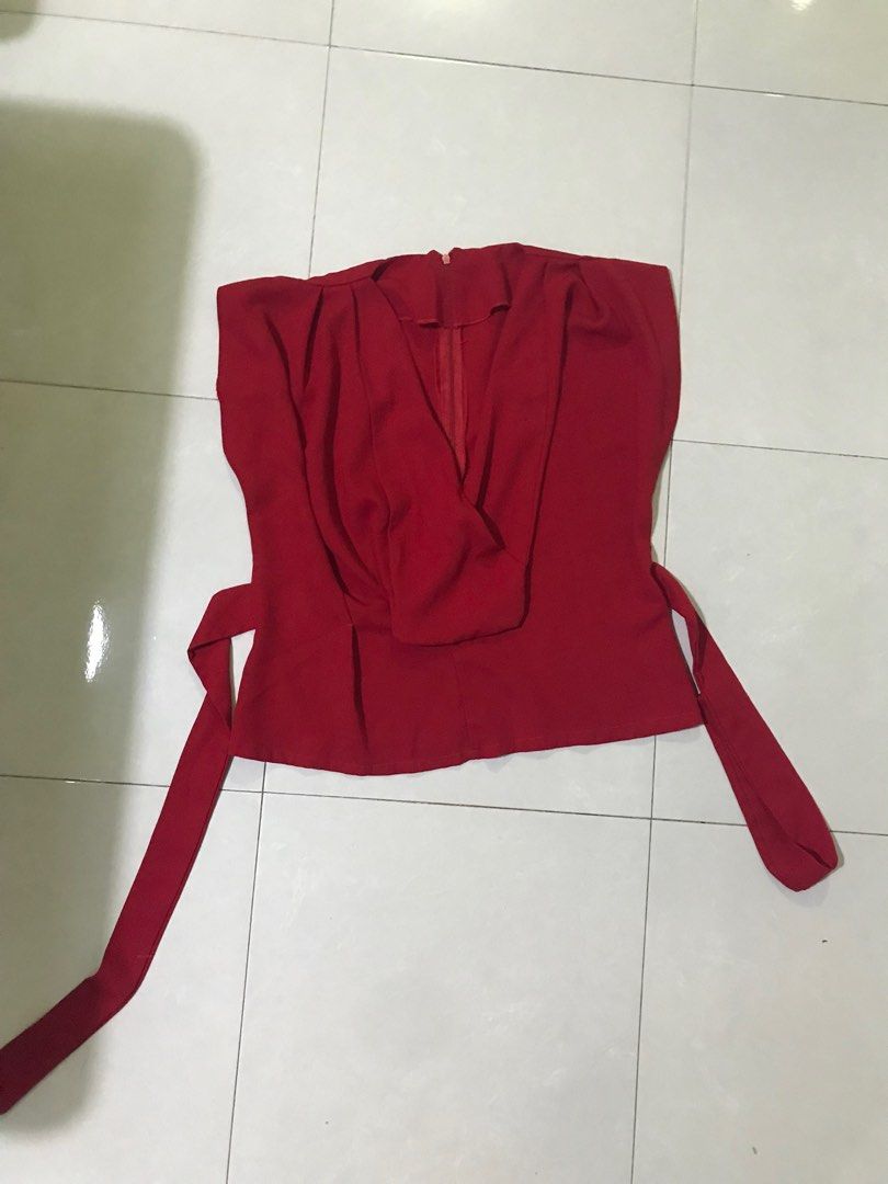 baju atasan top merah red formal casual office kantor perempuan girl ...