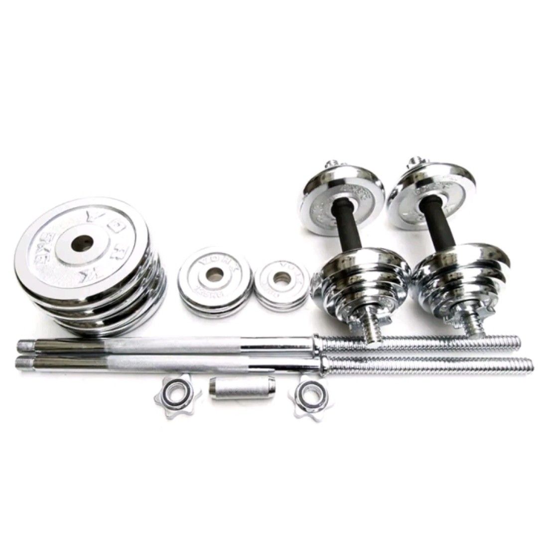 Barbell dumble set 50 KG with workout bench, Sports Equipment, Exercise ...