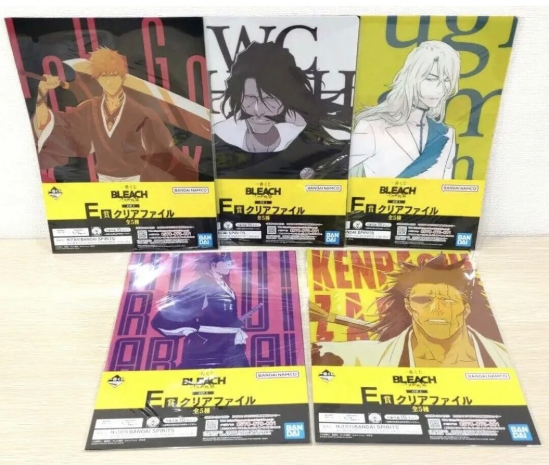 Bleach Ichiban Kuji A4 Files x2 - FULL SET of 5 - 10 file designs! , Hobbies & Toys, Stationery ...
