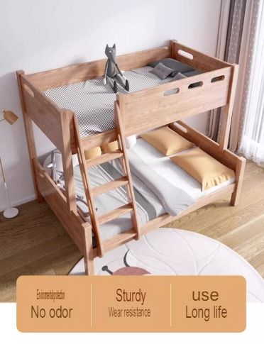 Bunk bed bunk bed all solid wood mother and child bed two-story children's bed combination upper ...