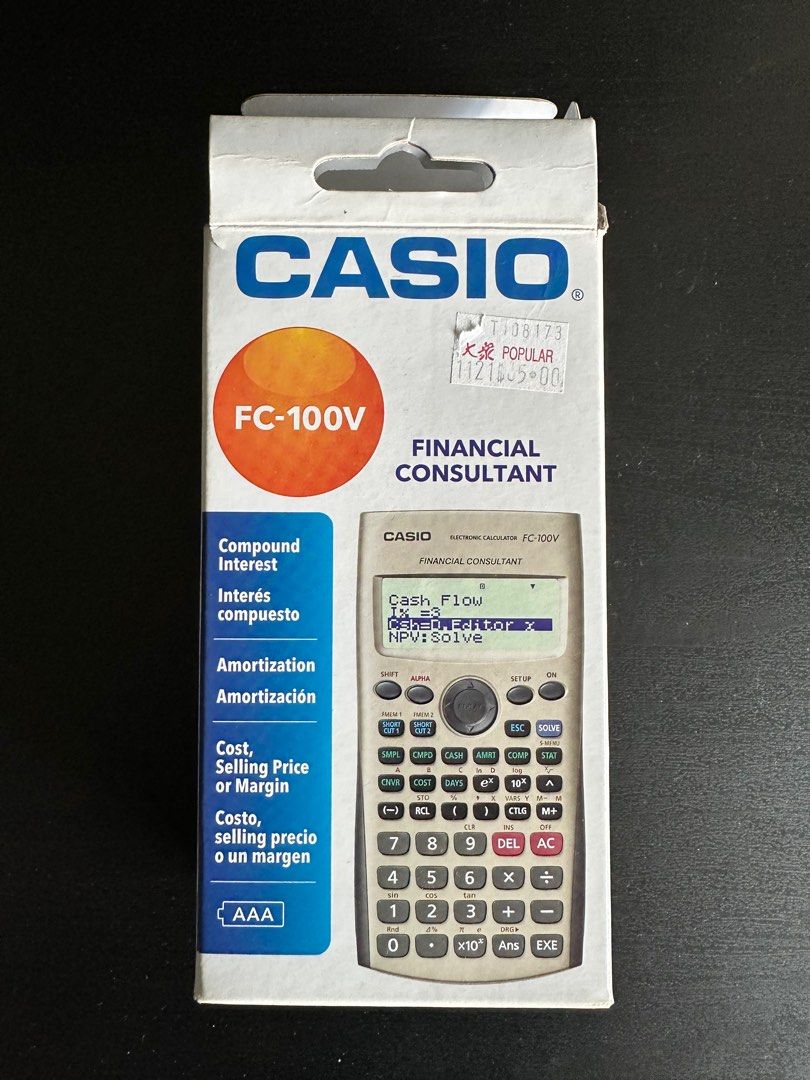 Casio Financial Calculator - FC 100V, Computers & Tech, Office ...