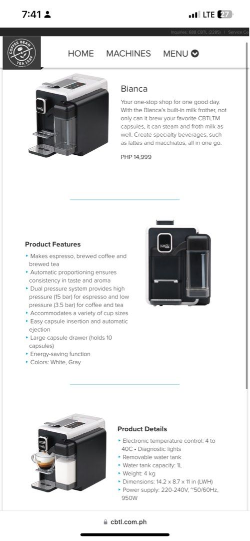 CBTL Caffitaly System Bianca, TV & Home Appliances, Kitchen Appliances ...