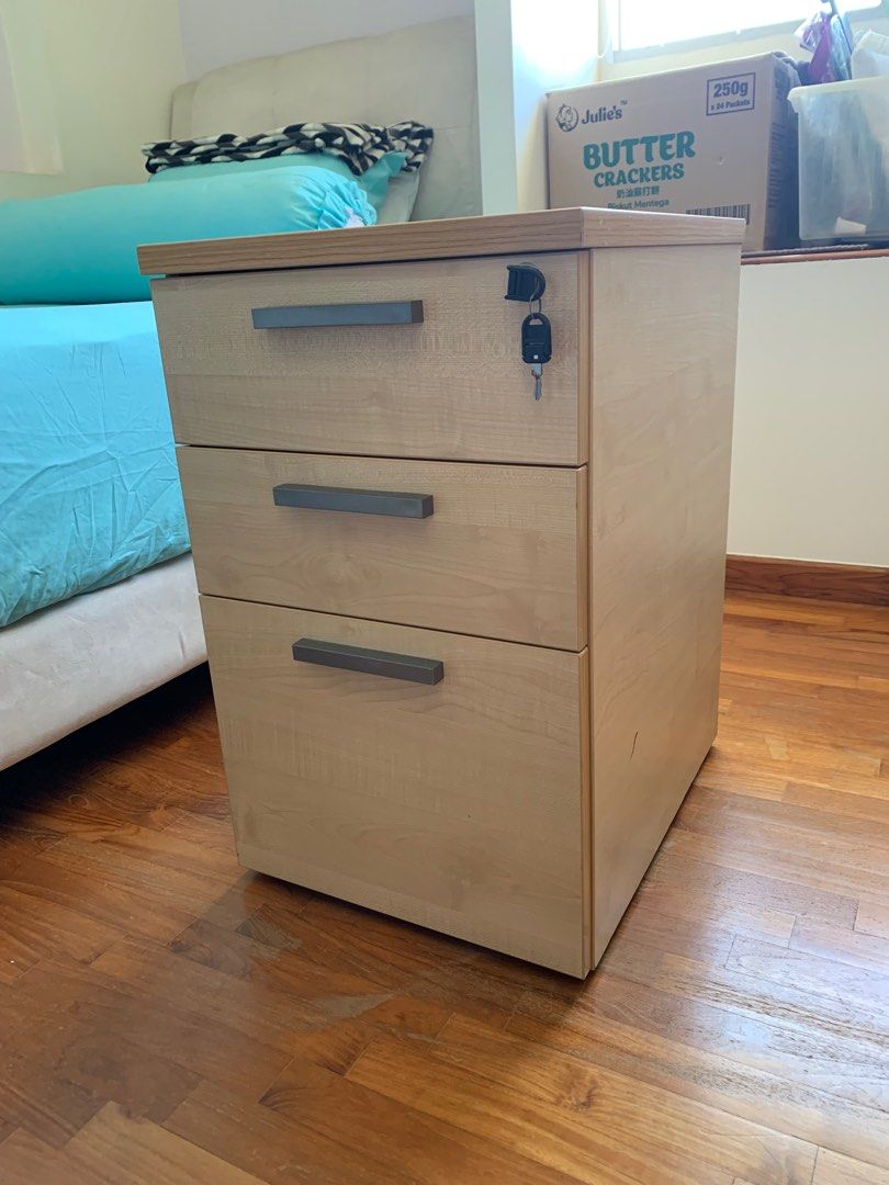 Chest of drawers with rollers and lock, Furniture & Home Living ...