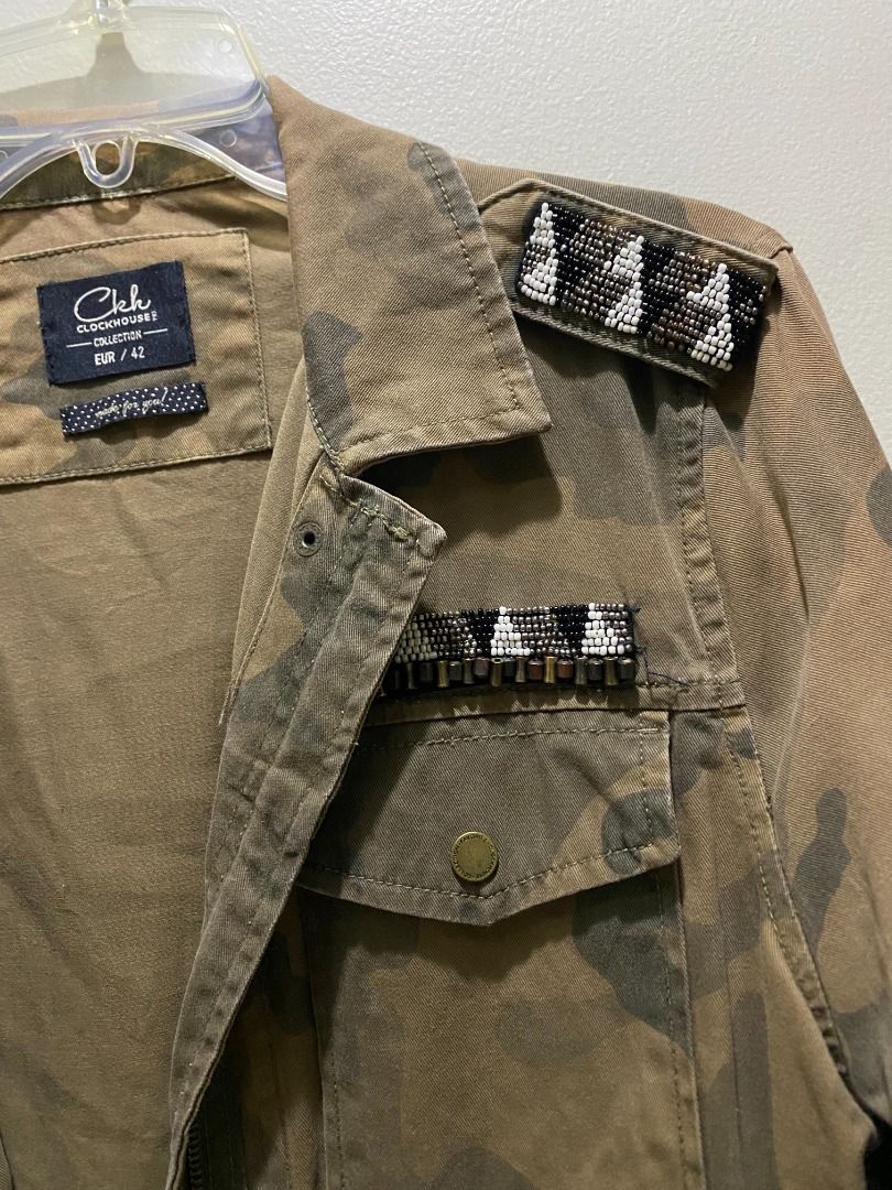 Clockhouse Camouflage Jacket, Women's Fashion, Coats, Jackets and ...