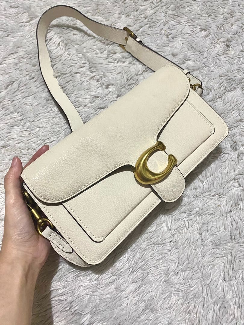 Coach tabby white, Barang Mewah, Tas & Dompet di Carousell