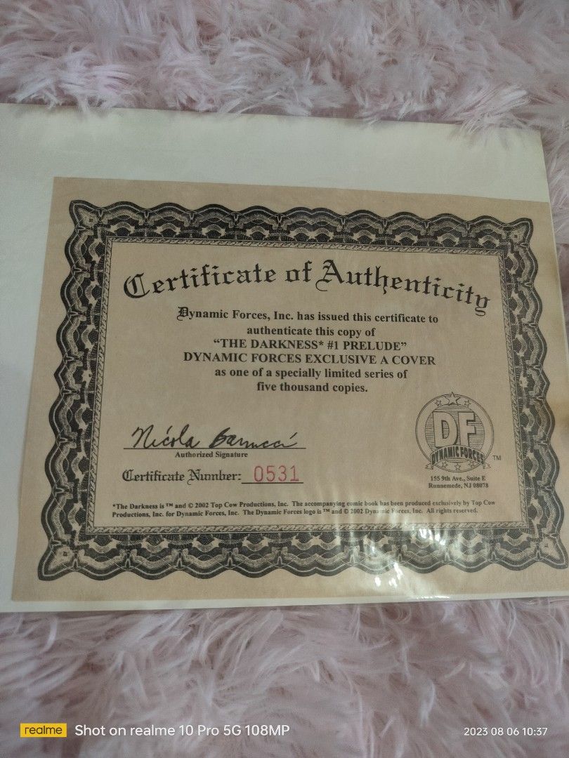 Comic darknes #1 prelude A cover DF special with COA, Hobbies & Toys ...