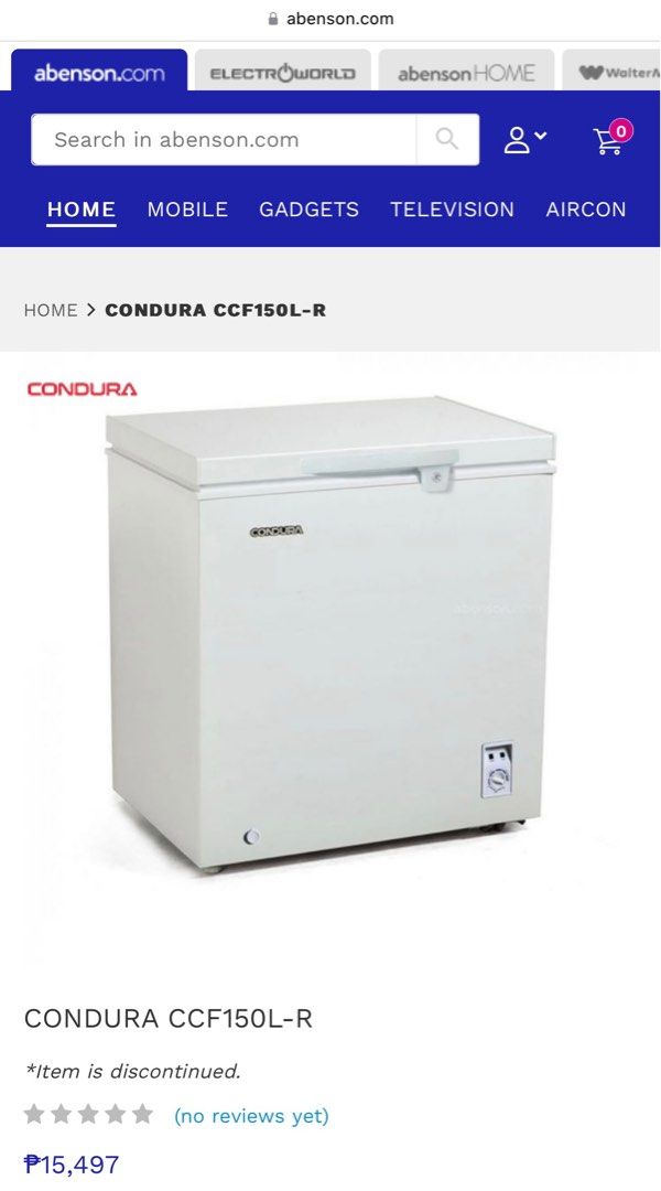 Condura Chest Freezer on Carousell