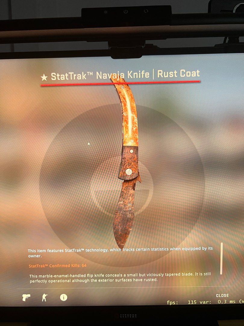 CSGO Stattrak Navaja Knife Rust Coat, Video Gaming, Gaming Accessories ...