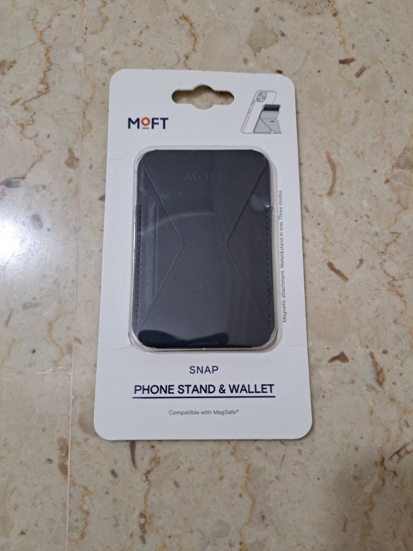 Dark Blue MOFT Wallet/Phone Stand (Magsafe), Mobile Phones & Gadgets, Mobile & Gadget ...
