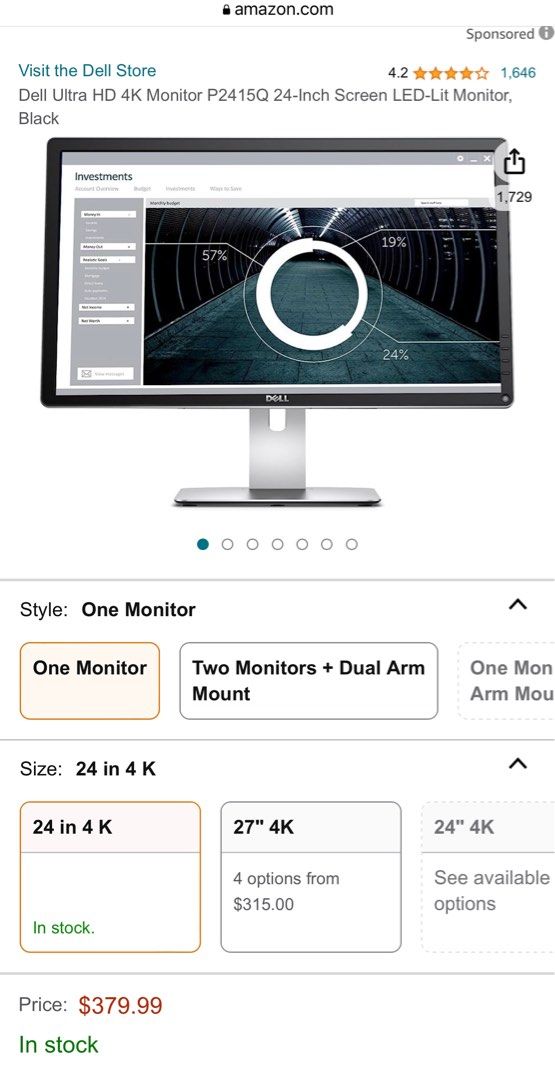 Dell Monitor (P2415qb), Computers & Tech, Parts & Accessories, Monitor ...