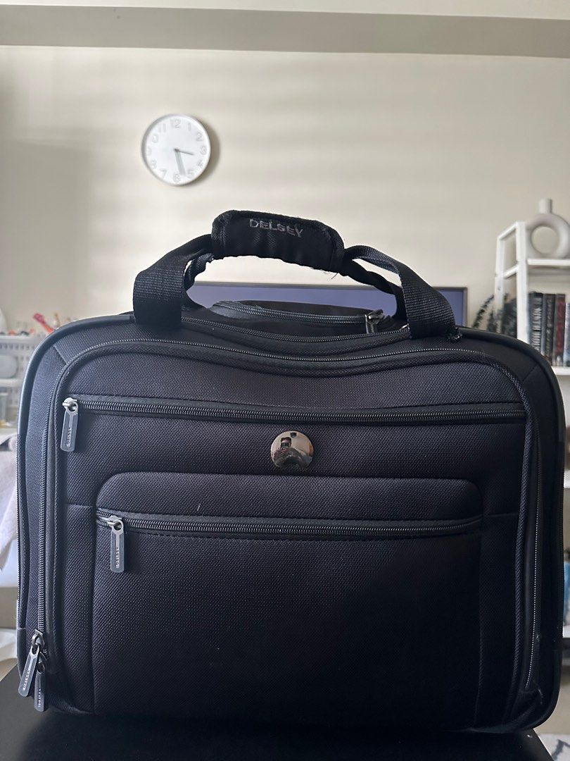 DELSEY Wheeled Rolling Travel Bag Black Telescopic Handle Carry On ...
