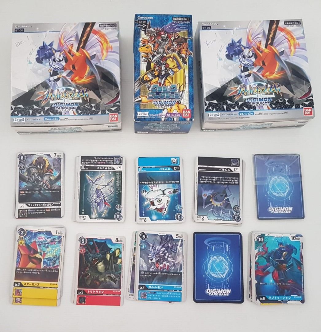 Digimon Card Games, 3 Boxes of Trading Cards, Bandai Japan, Digimon ...