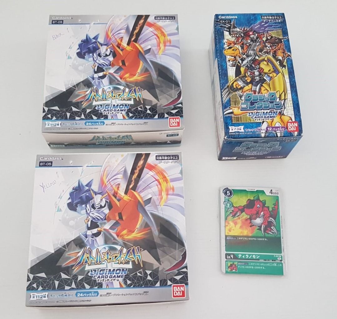 Digimon Card Games, 3 Boxes of Trading Cards, Bandai Japan, Digimon ...