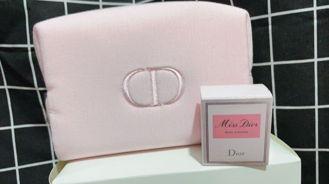 Dior make up pouch and Roses and roses miniature perfume set, Beauty ...