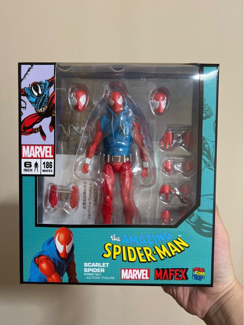 (FREE COURIER) MEDICOM MAFEX MARVEL SPIDER-MAN SCARLET SPIDER, Hobbies ...
