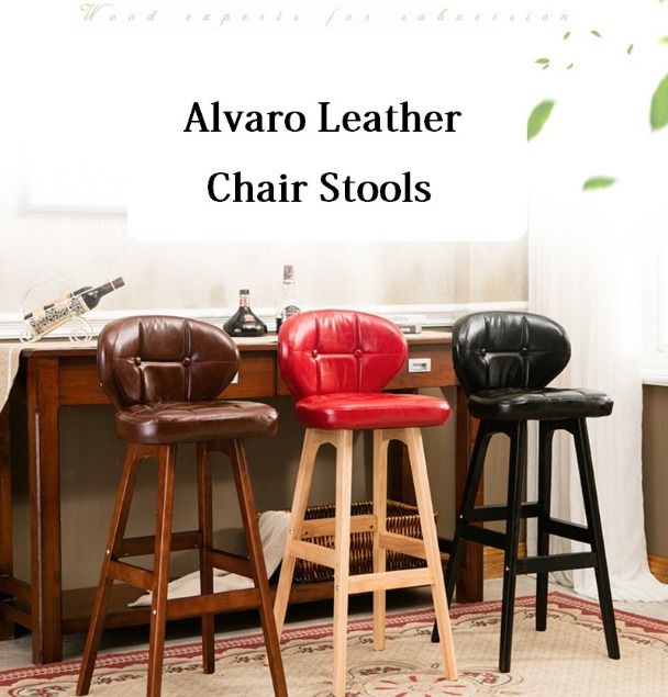 [FREE DELIVERY] Alvaro Bar Chair - Chair / Bar Stool / Furniture / Dining Chair / Cafe / High ...