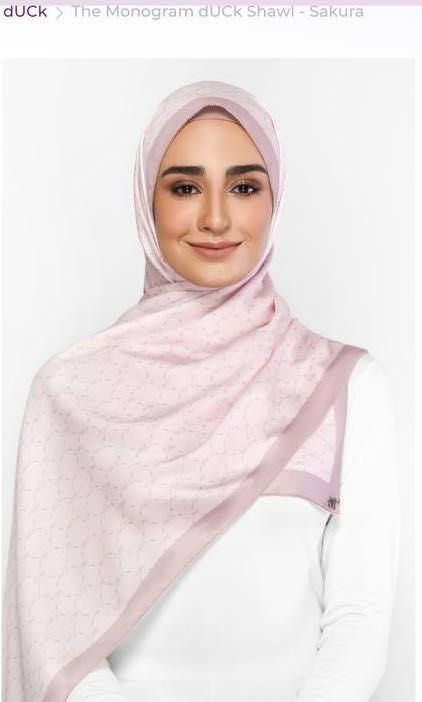 [FREE POS] dUCk Monogram Shawl In Sakura (NEW), Women's Fashion ...