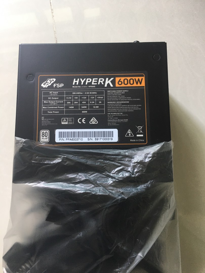 FSP psu hyper 600w, Computers & Tech, Parts & Accessories, Computer ...