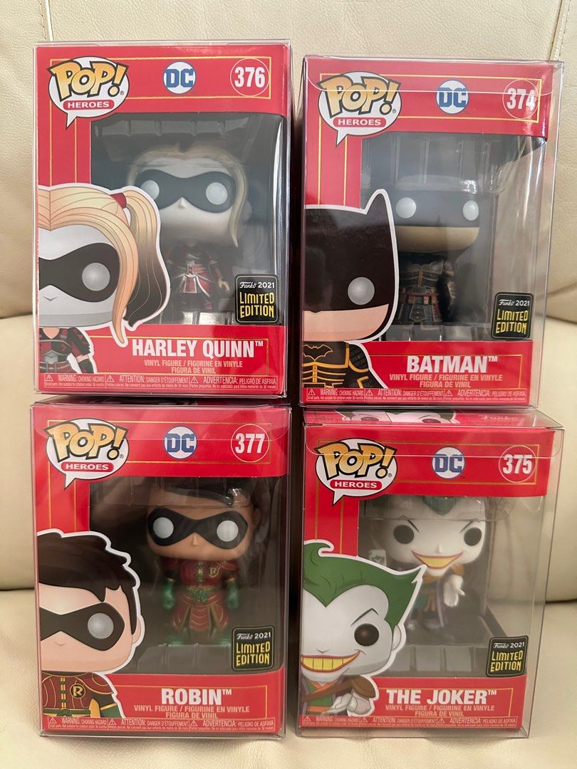 Funko Pop - Imperial Palace DC Set - Black Batman, Joker, Robin, Harley ...