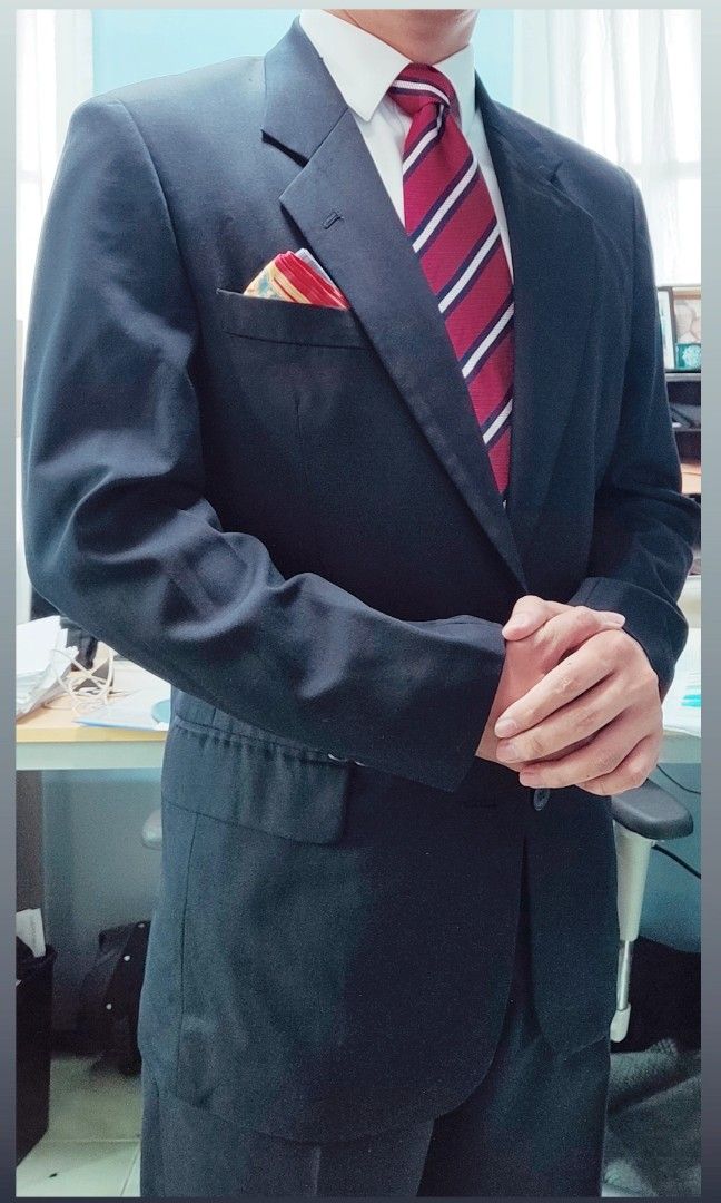 G2000 Dark Navy Blue Wool Suit with Trousers on Carousell