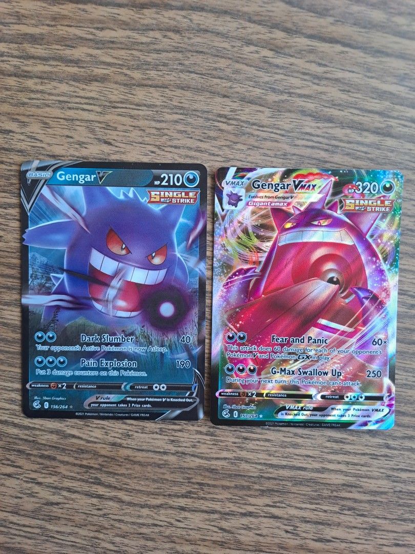 Gengar V Vmax Fusion Strike Pokemon Cards, Hobbies & Toys, Toys & Games ...