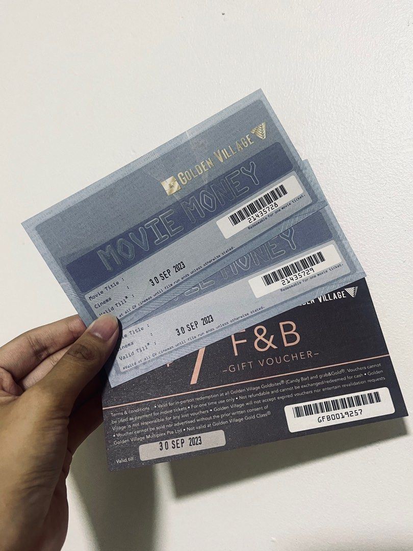 Golden Village Movie Ticket Vouchers, Tickets & Vouchers, Vouchers on ...