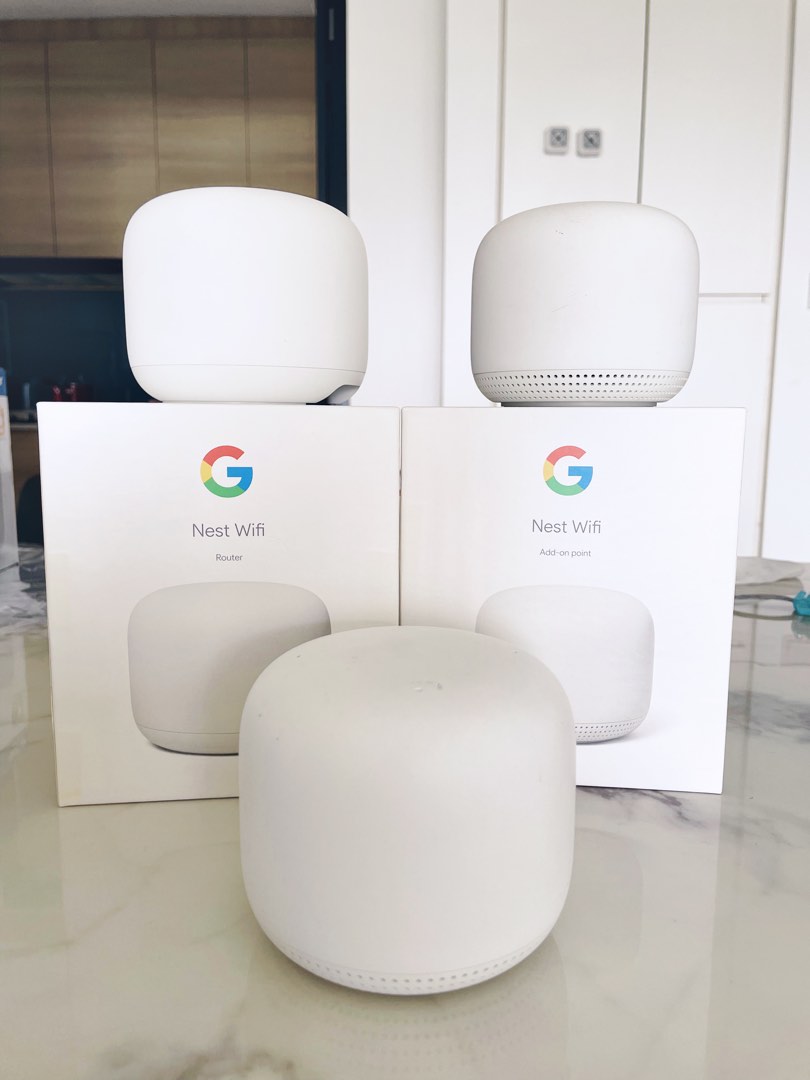Google Nest Router + 2 Add On Points, Computers & Tech, Parts & Accessories, Networking on Carousell