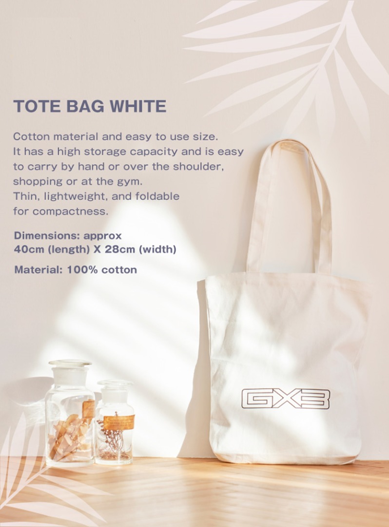 GX3 Tote Bag in White color, Men's Fashion, Bags, Belt bags, Clutches and Pouches on Carousell