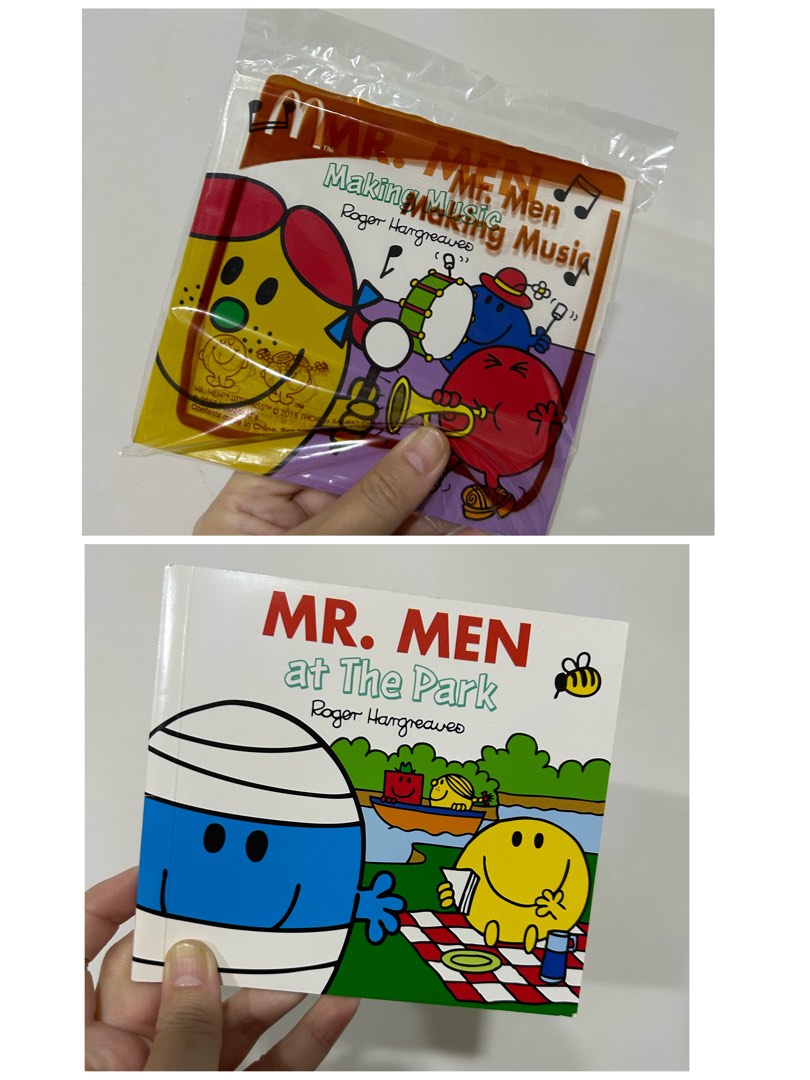 Happy meal mcd MacDonald Mr Men book at the park / making music ...