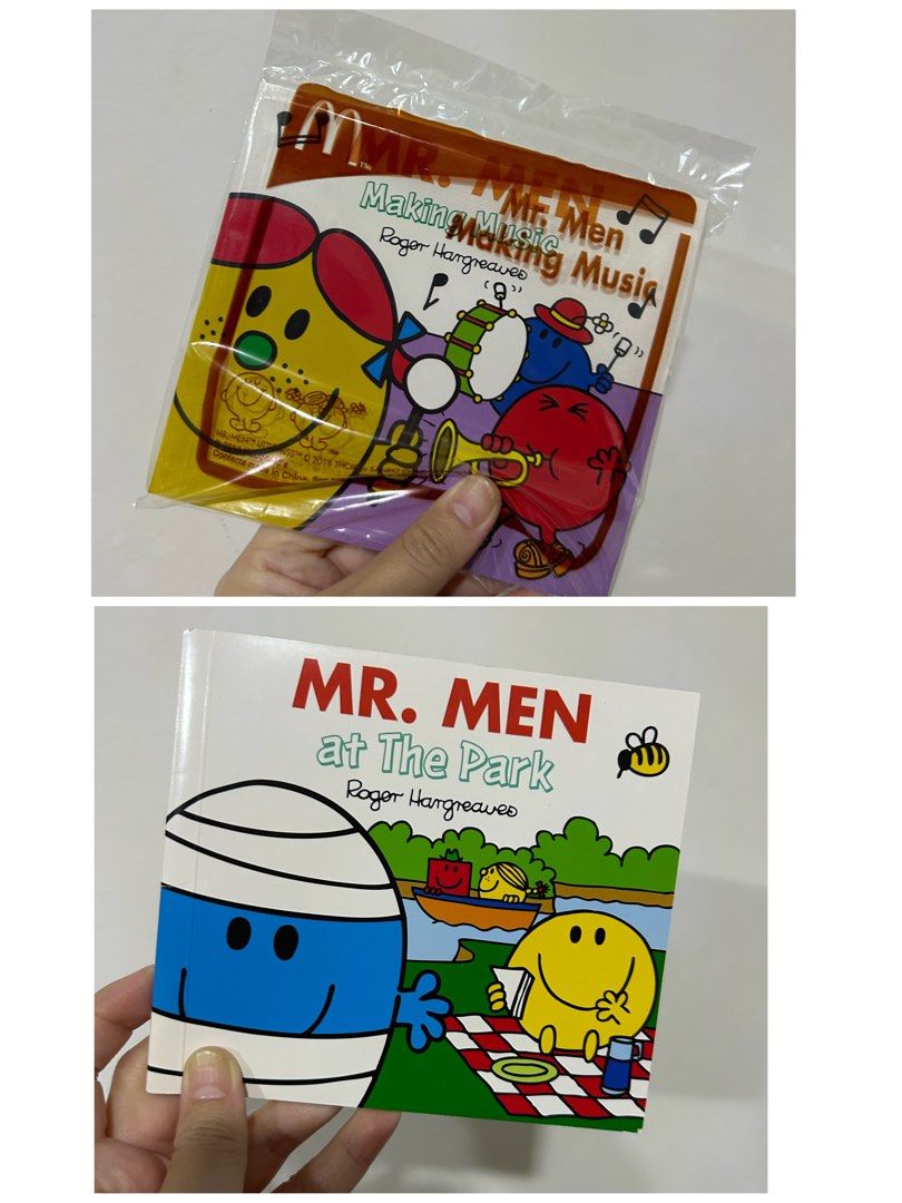 Happy meal mcd MacDonald Mr Men book at the park / making music ...