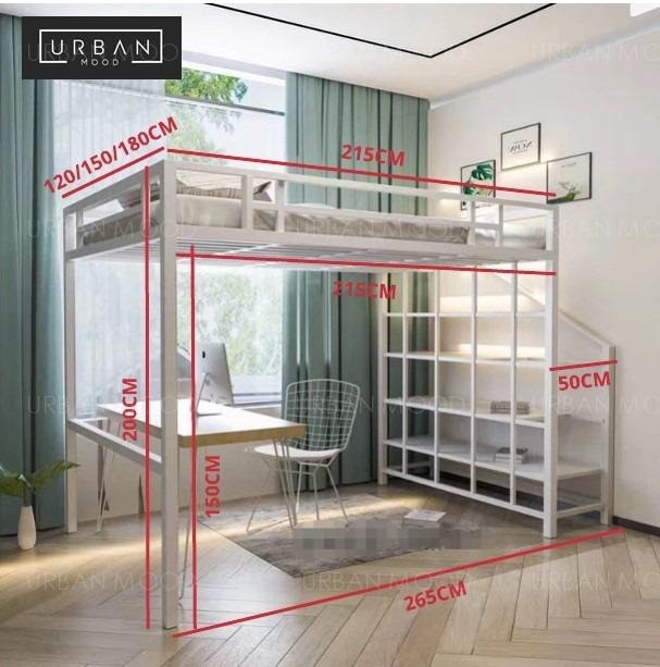 HAVEN Loft Bed with Study - White / 120L x 200W /, Furniture & Home Living, Furniture, Bed ...