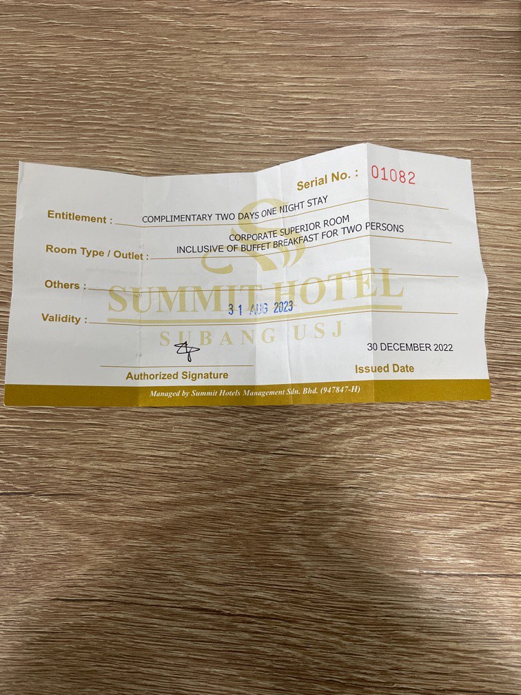 Hotel - Summit Subang 2D1N stay, Tickets & Vouchers, Vouchers on Carousell
