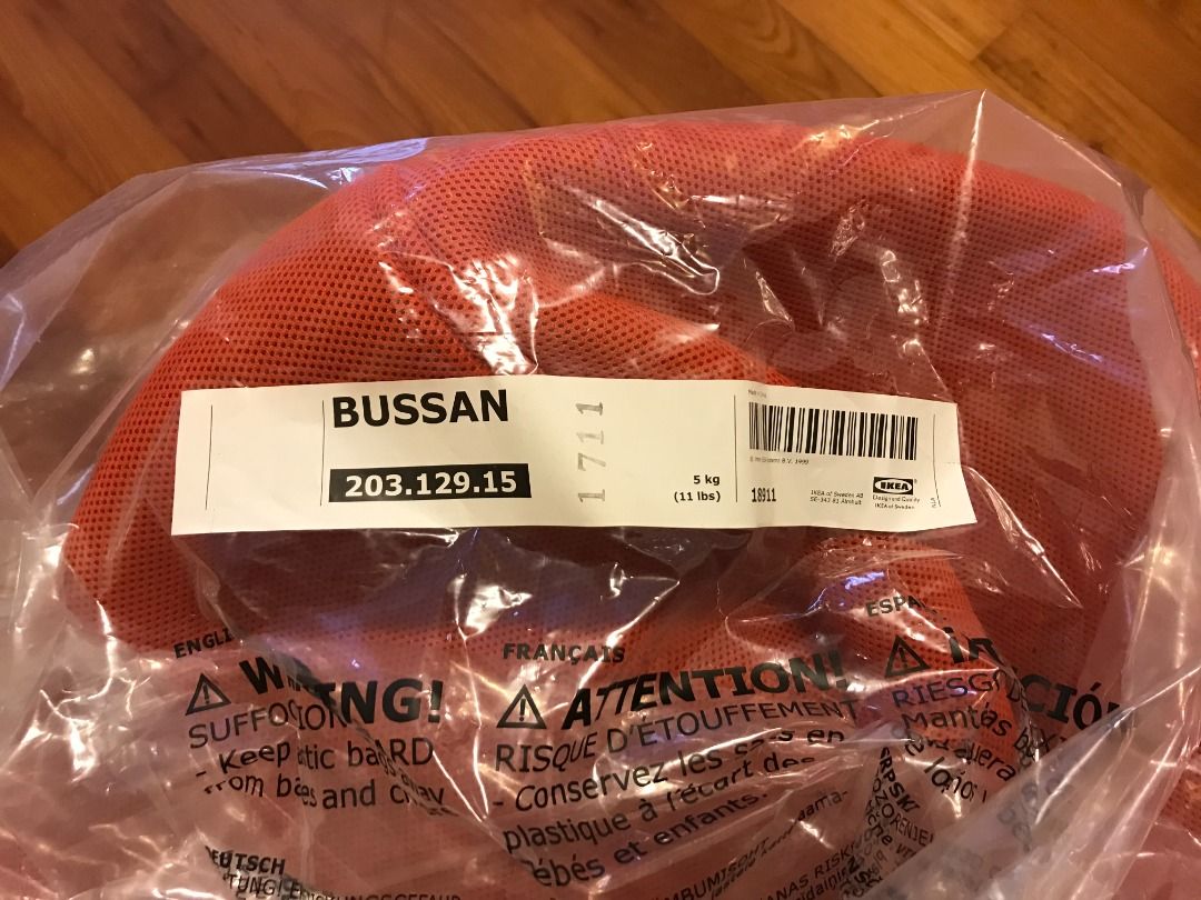 IKEA Bussan Beanbag Orange Color, Furniture & Home Living, Furniture ...
