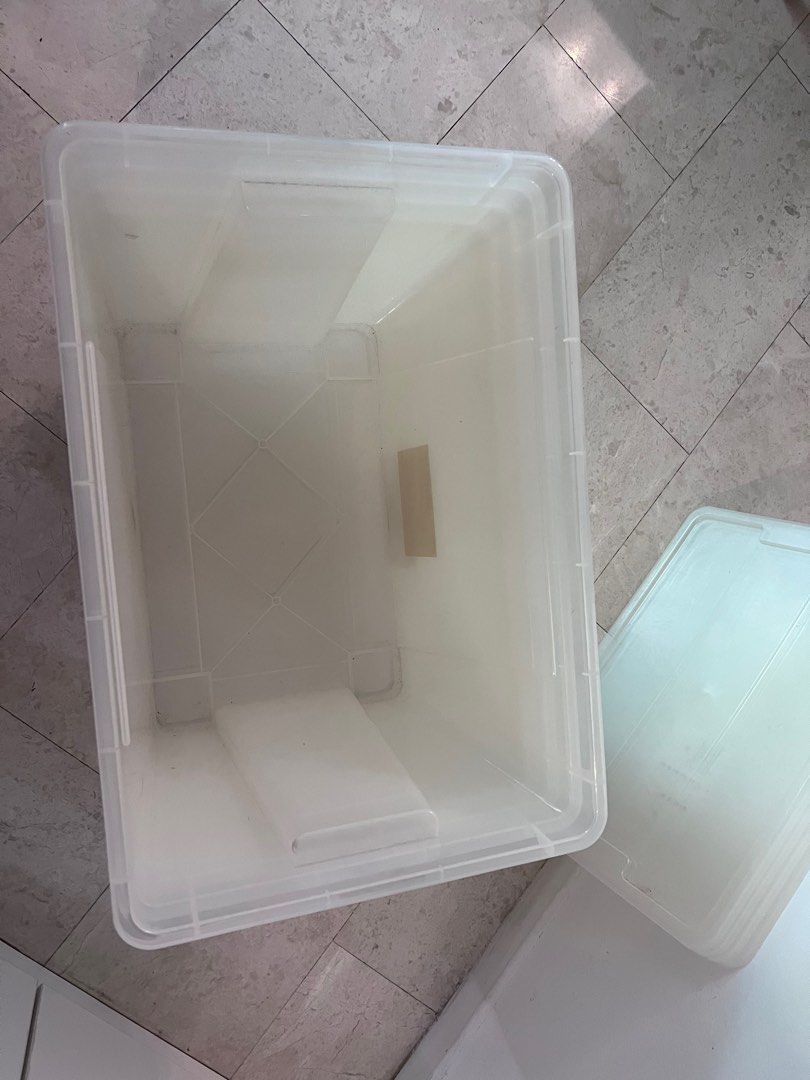 Set of 4 Ikea Samla large plastic storage containers / boxes, Furniture ...