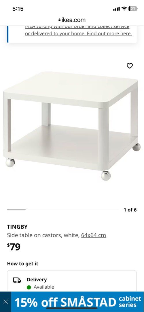 IKEA Tingby coffee table on wheels- if new $79, Furniture & Home Living ...