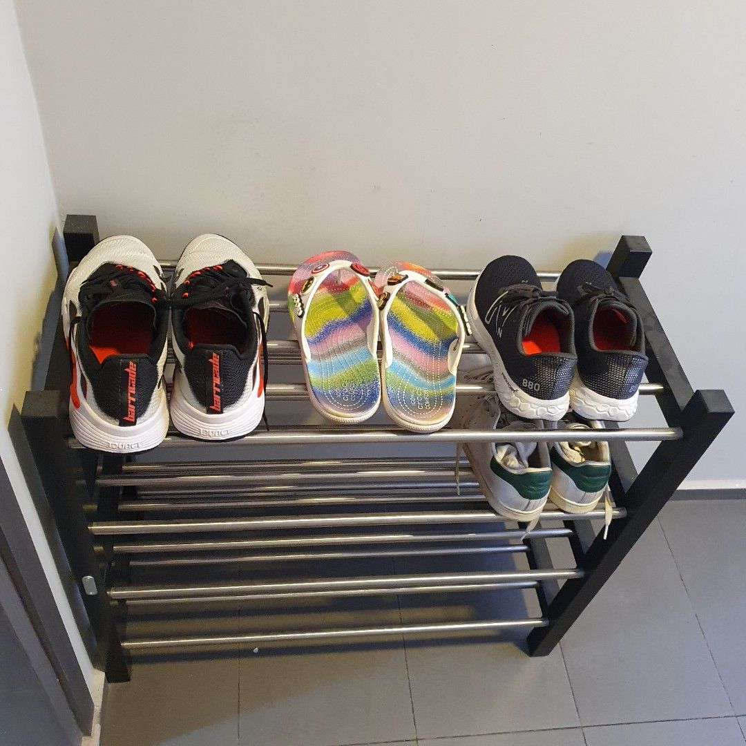 RTP$140 IKEA Tjusig black shoe rack x 2 shelves, Furniture & Home ...