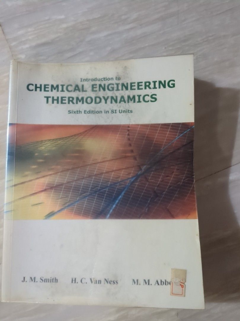 Introduction to chemical engineering thermodynamics 6th edition ...