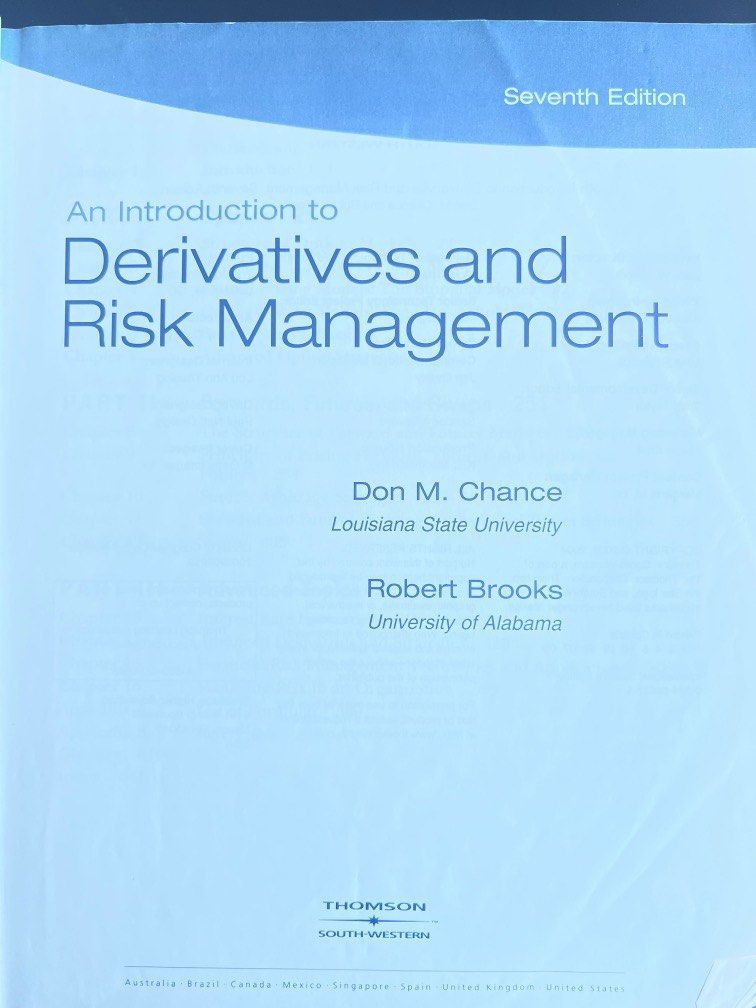 Introduction to derivatives and risk management, Hobbies & Toys, Books ...