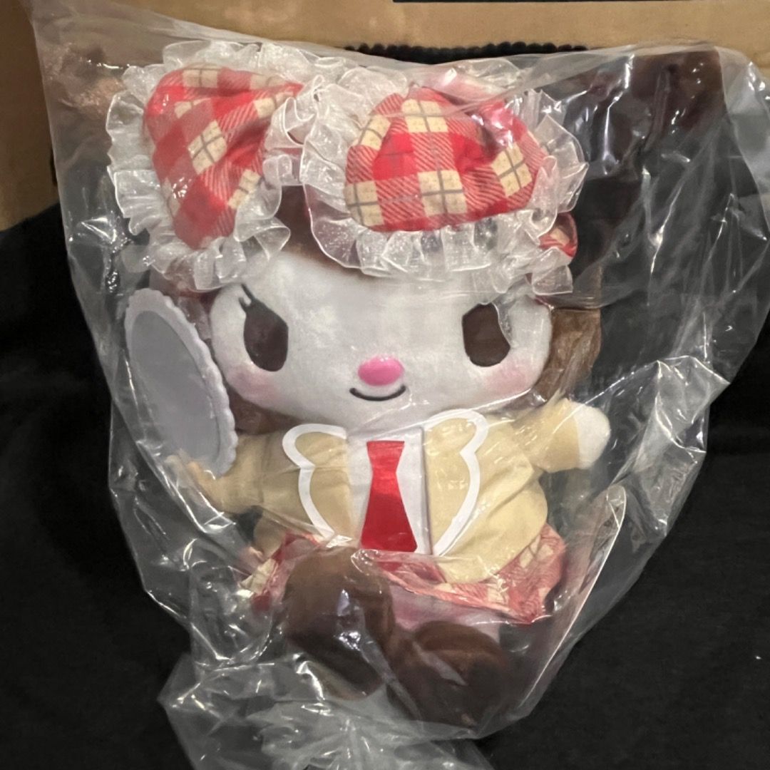 Japan Sanrio Kuromi P Style Plushie Paper Fan vintage school Plushy ...