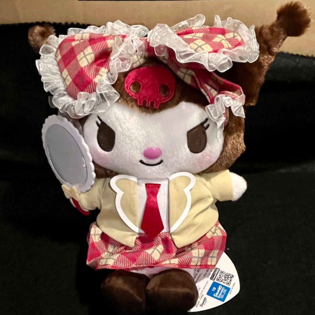 Japan Sanrio Kuromi P Style Plushie Paper Fan vintage school Plushy ...